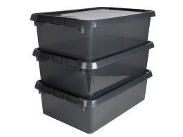 Sunware comfort Line set van 3 32L opbergbox - grijs