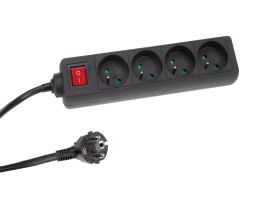 Perel EB4BLNS 4-voudige stekkerdoos met schakelaar - 1,5 meter